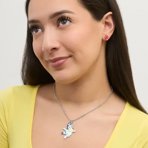 BLUEY Pendant Necklace And Stud Earrings Set