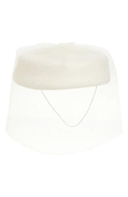 GIGI BURRIS MILLINERY Lorna Wool Felt Cocktail Hat With Veil - Bone