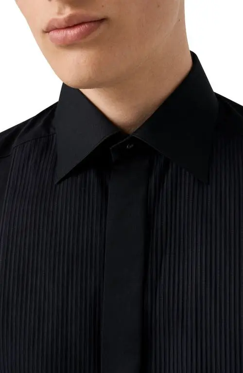 Eton Slim Fit Cotton Plissé Tuxedo Shirt