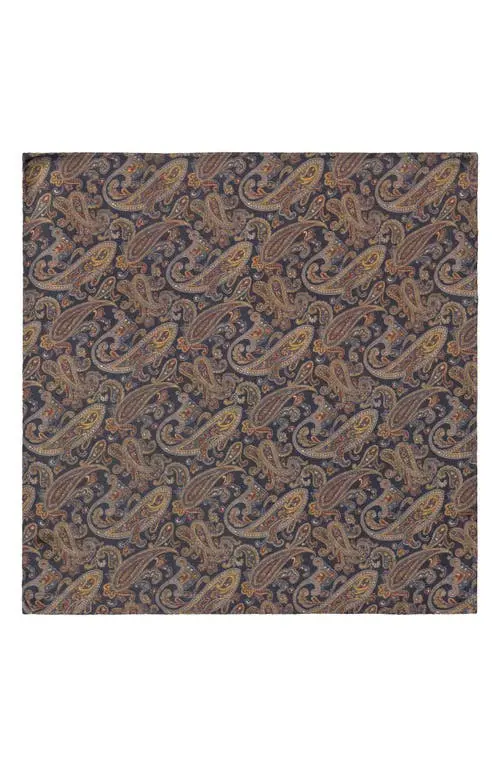 Eton Paisley & Medallion Reversible Silk Pocket Square