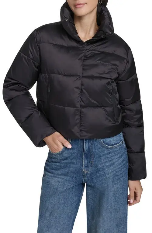 Champion Water Resistant Crop Puffer Jacket - Black