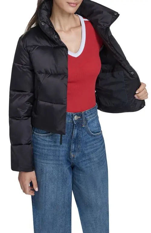 Champion Water Resistant Crop Puffer Jacket - Black