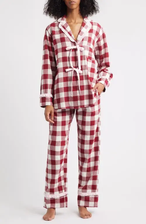 DAMSON MADDER Antonella Gingham Organic Cotton Pajamas - Pink