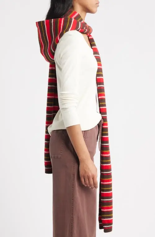 DAMSON MADDER Stripe Tie Front Hood Scarf