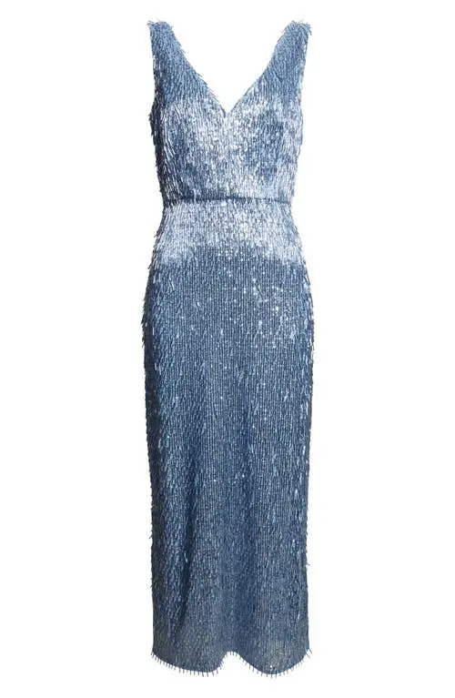 Erdem Beaded Sleeveless Cocktail Dress - Artist's Blue
