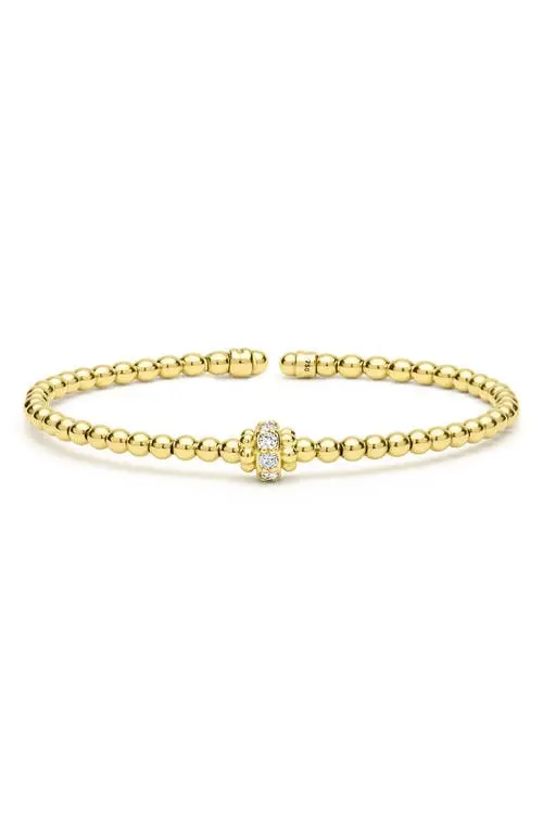 Lagos Signature Caviar Diamond Bracelet - Gold
