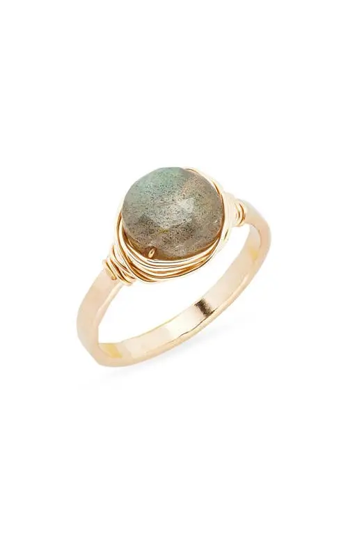 NASHELLE Semiprecious Stone Wire-wrapped Ring - Gold Fill/labradrte