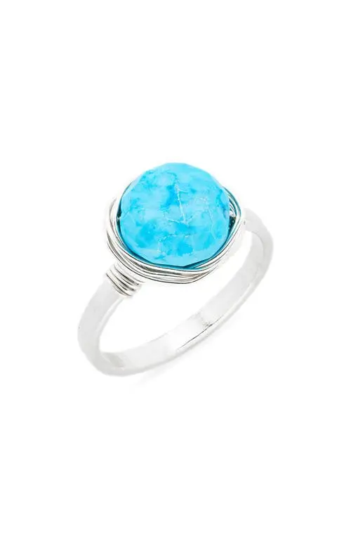 NASHELLE Semiprecious Stone Wire-wrapped Ring - Sterling Silver/turquoise