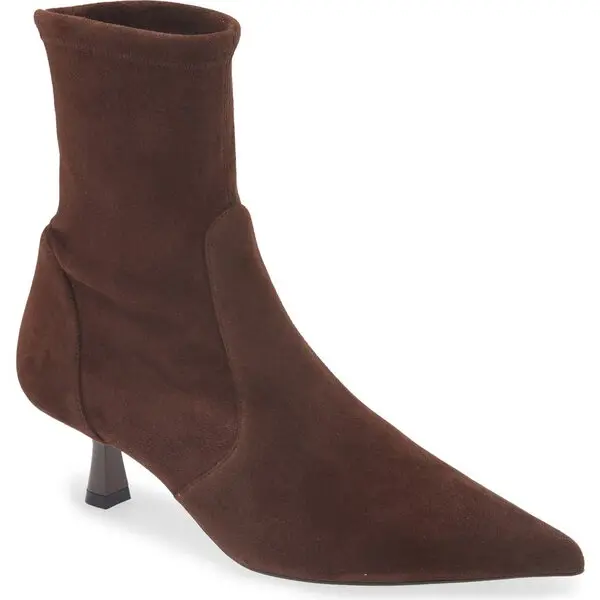 STUART WEITZMAN Supersculpt Leather Booties - Walnut