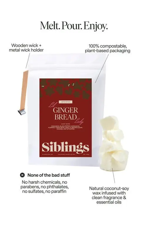 SIBLINGS Lil Gingerbread Lady Candle Refill