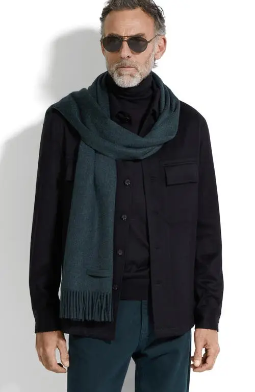 Zegna Oasi Cashmere Scarf - Dark Green