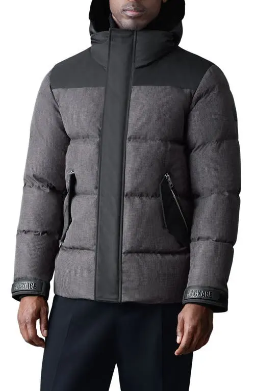 Mackage Riley Down Jacket With Genuine Shearling Hooded Bib