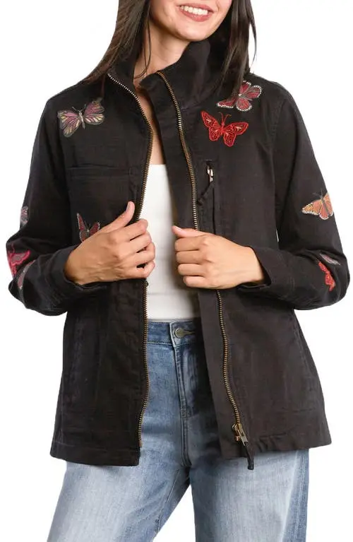 BILLY T Rider Embroidered Utility Jacket - Obsidian