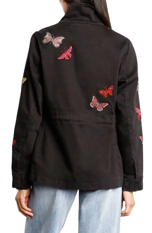BILLY T Rider Embroidered Utility Jacket - Obsidian