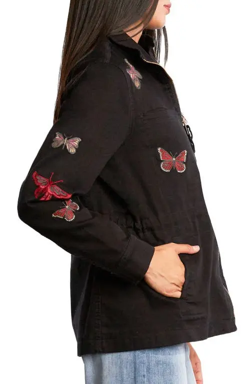 BILLY T Rider Embroidered Utility Jacket - Obsidian