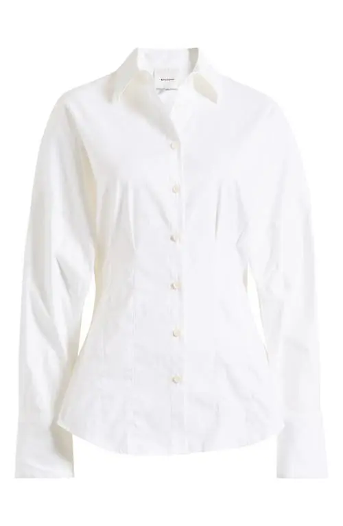 REFORMATION Vanta Stretch Poplin Button-up Shirt - Bright White