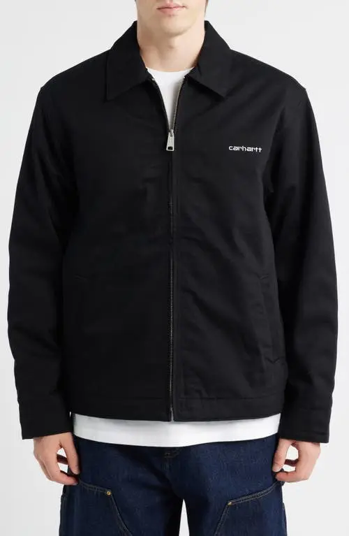 Carhartt Work In Progress Modular Script Embroidered Twill Jacket - Black/white