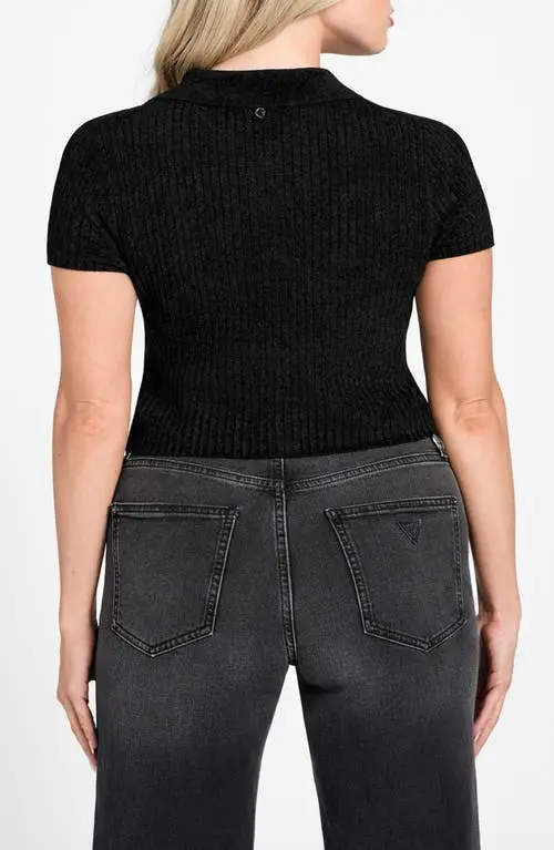 Guess Mona Chenille Polo Sweater - Black-black