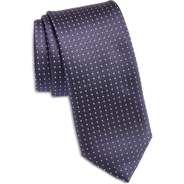 BOSS Dot Print Silk Blend Neck Tie - Dk Bu