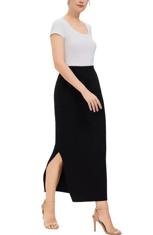 KIMI + KAI Side Slit Knit Maxi Skirt - Black