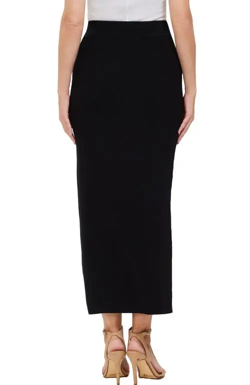 KIMI + KAI Side Slit Knit Maxi Skirt - Black