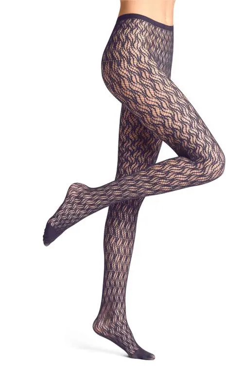 Falke Fluid Fusion Net Tights - Wineberry