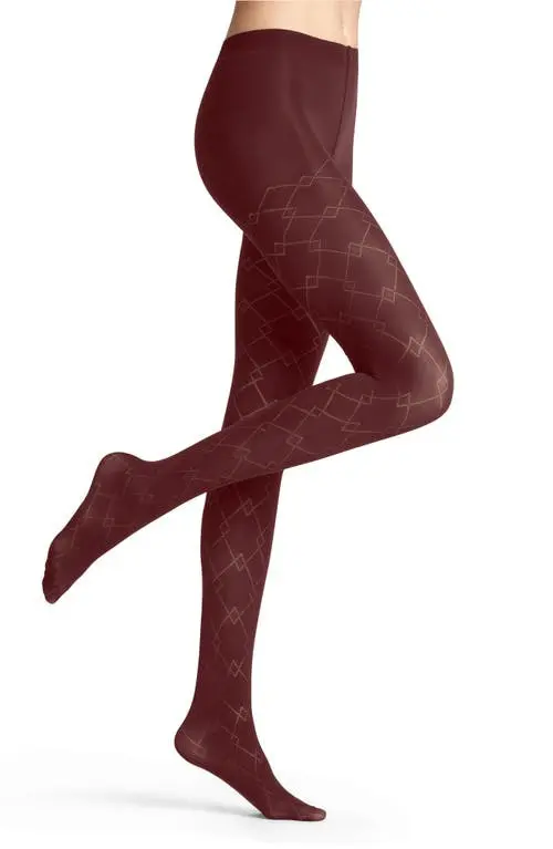 Falke Check Mate Tights - Cayenne