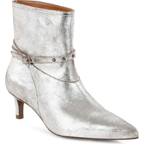 Seychelles Milan Pointed Toe Kitten Heel Bootie - Pewter