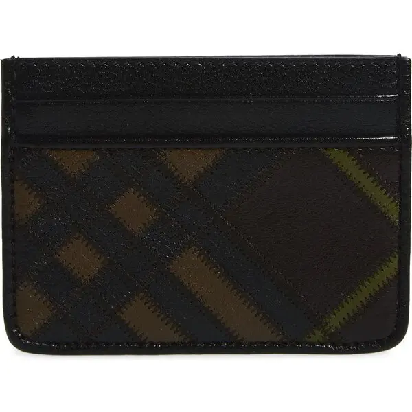 Burberry Sandon Check Leather Card Case - Peat
