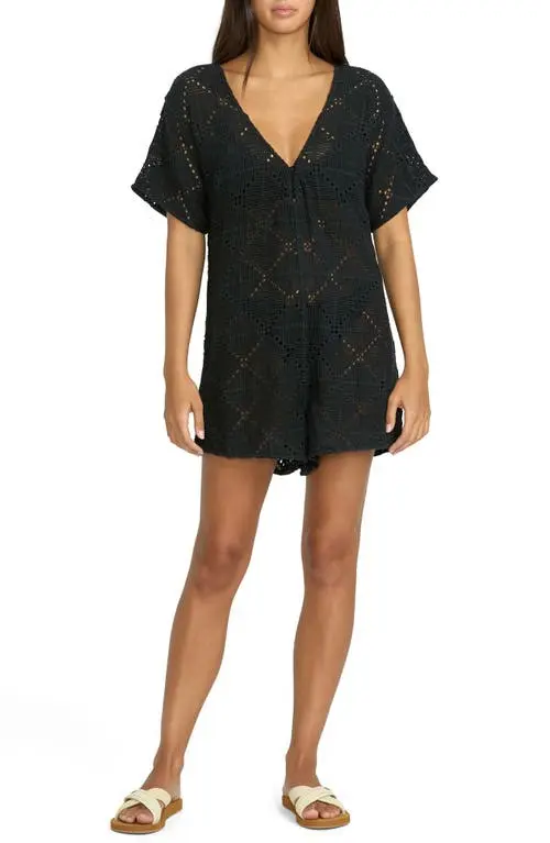 Volcom Open Stitch Cover-up Romper - Black