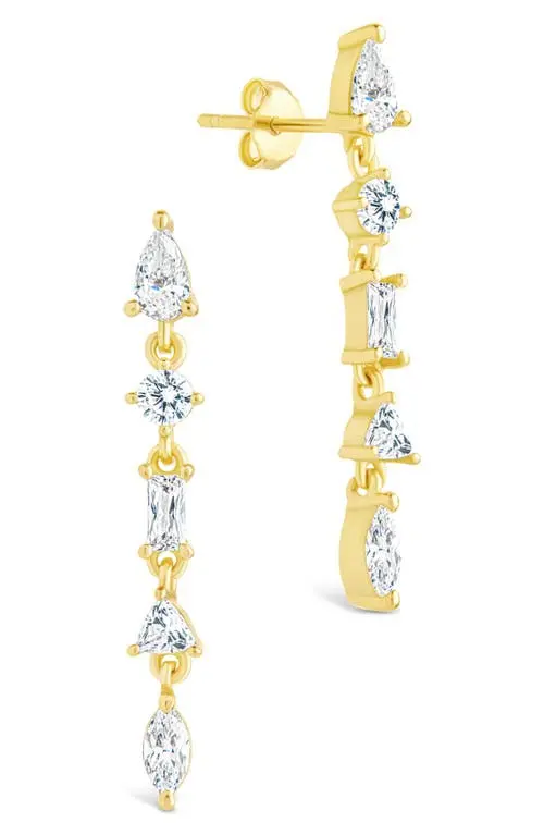 Sterling Forever Jacinda Cubic Zirconia Drop Earrings - Gold