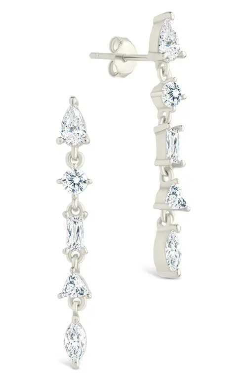 Sterling Forever Jacinda Cubic Zirconia Drop Earrings - Silver