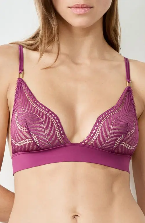 ETAM Audace Lace Triangle Bra - Plum
