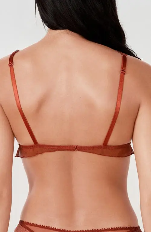 ETAM Allusion Ruffle Lace Bralette - Brown