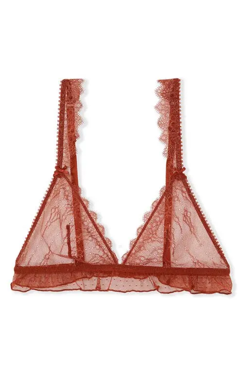 ETAM Allusion Ruffle Lace Bralette - Brown