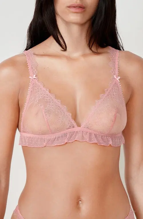 ETAM Allusion Ruffle Lace Bralette - Pink