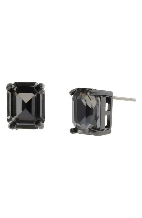 Kurt Geiger Square Crystal Stud Earrings - Black Diamond