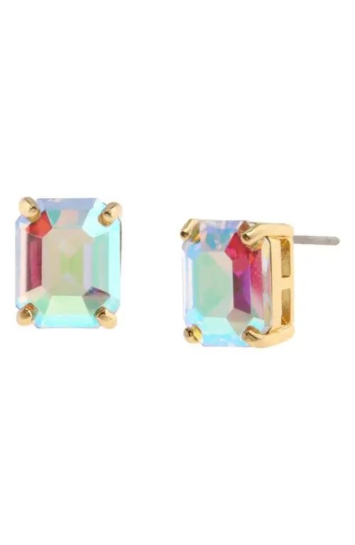 Kurt Geiger Square Crystal Stud Earrings - Crystal Abalone