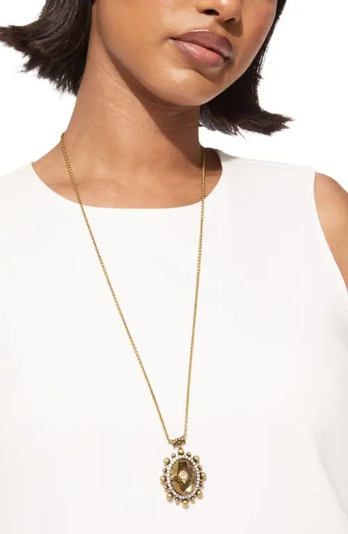 Kurt Geiger Eagle Head Crystal Locket Necklace