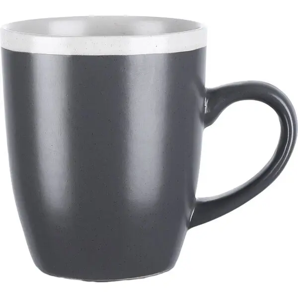 STONE + LAIN Serenity Stoneware 4-piece Mug Set - Dark Gray And Cream