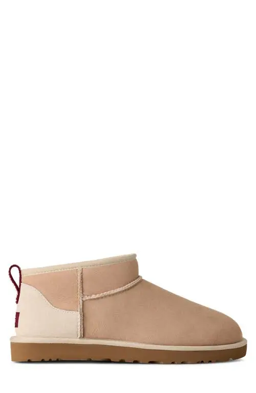 UGG Classic Ultra Mini Genuine Shearling Boots - Driftwood/biking Red
