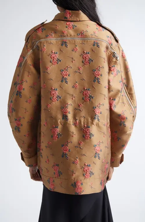 Monse Floral Embroidered Satin Utility Jacket