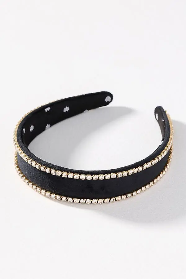 Lele Sadoughi Bessette Crystal Headband - Black