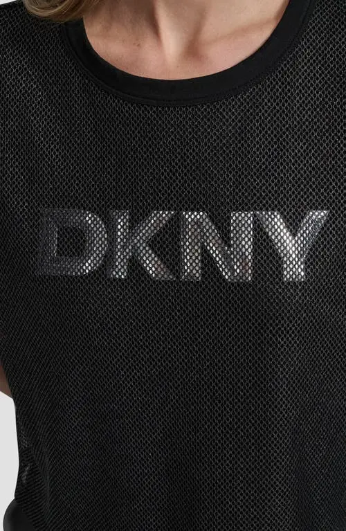 Dkny Mesh Overlay Logo Top