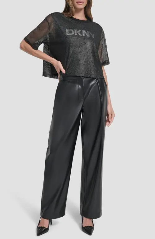 Dkny Mesh Overlay Logo Top