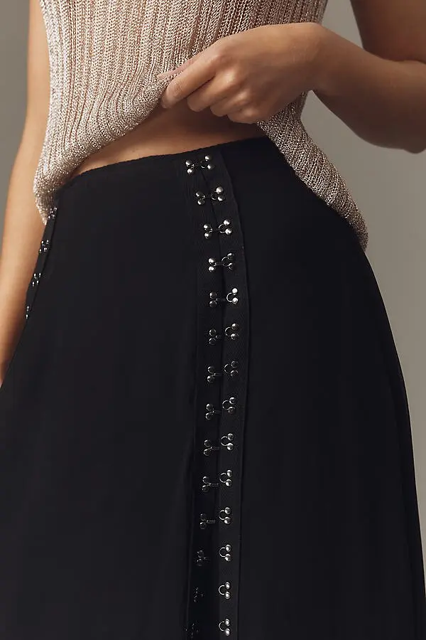 Anthropologie Hook-and-eye Sheer Midi Skirt