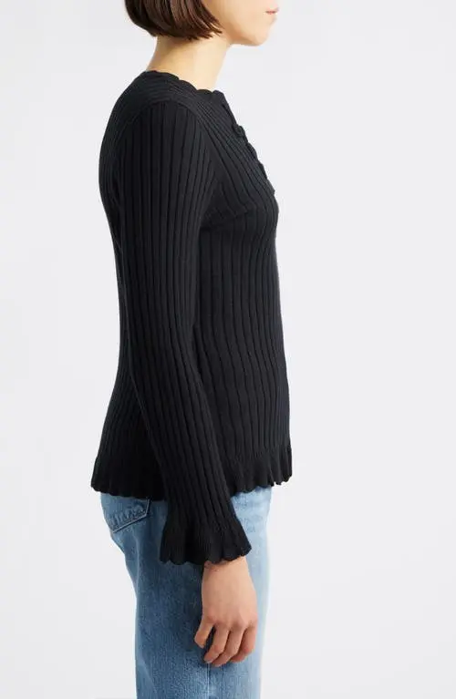 Wit & Wisdom Soutache Ribbed Sweater - Black