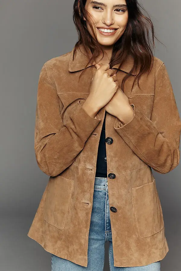 Blanknyc Real Suede Jacket - Pecan