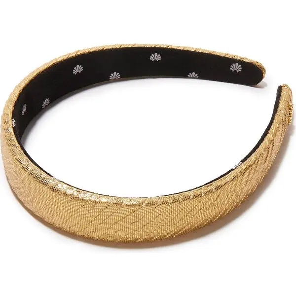 Lele Sadoughi Crinkled Metallic Headband - Gold