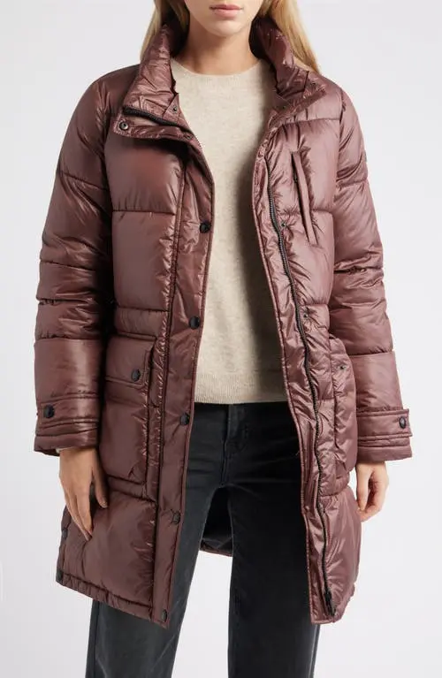 Sam Edelman Puffer Coat With Removable Hood - Mocha
